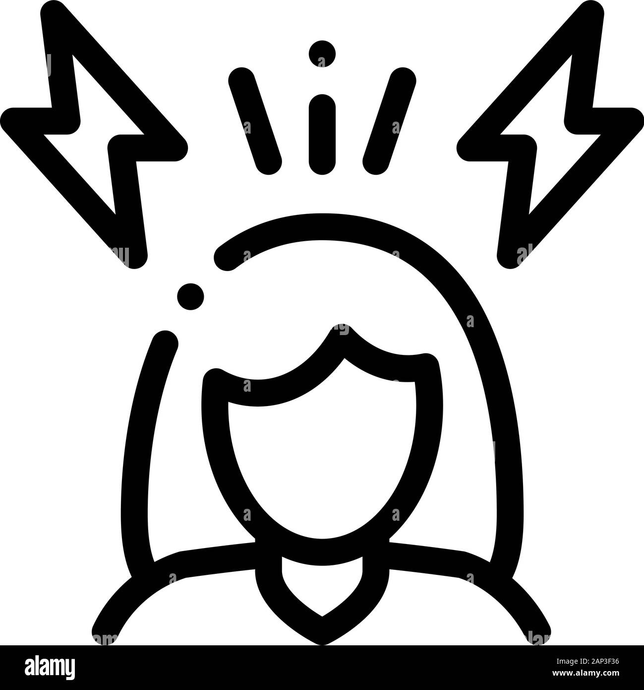 Stressed Woman Icon Vector Outline Illustration Stock Vector Image ...