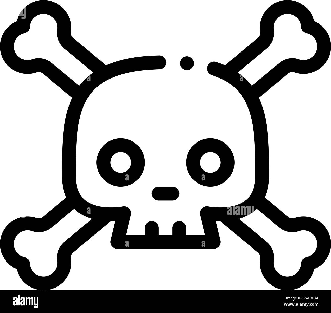 Cross Bones Skull Icon Vector Outline Illustration Stock Vector Image ...