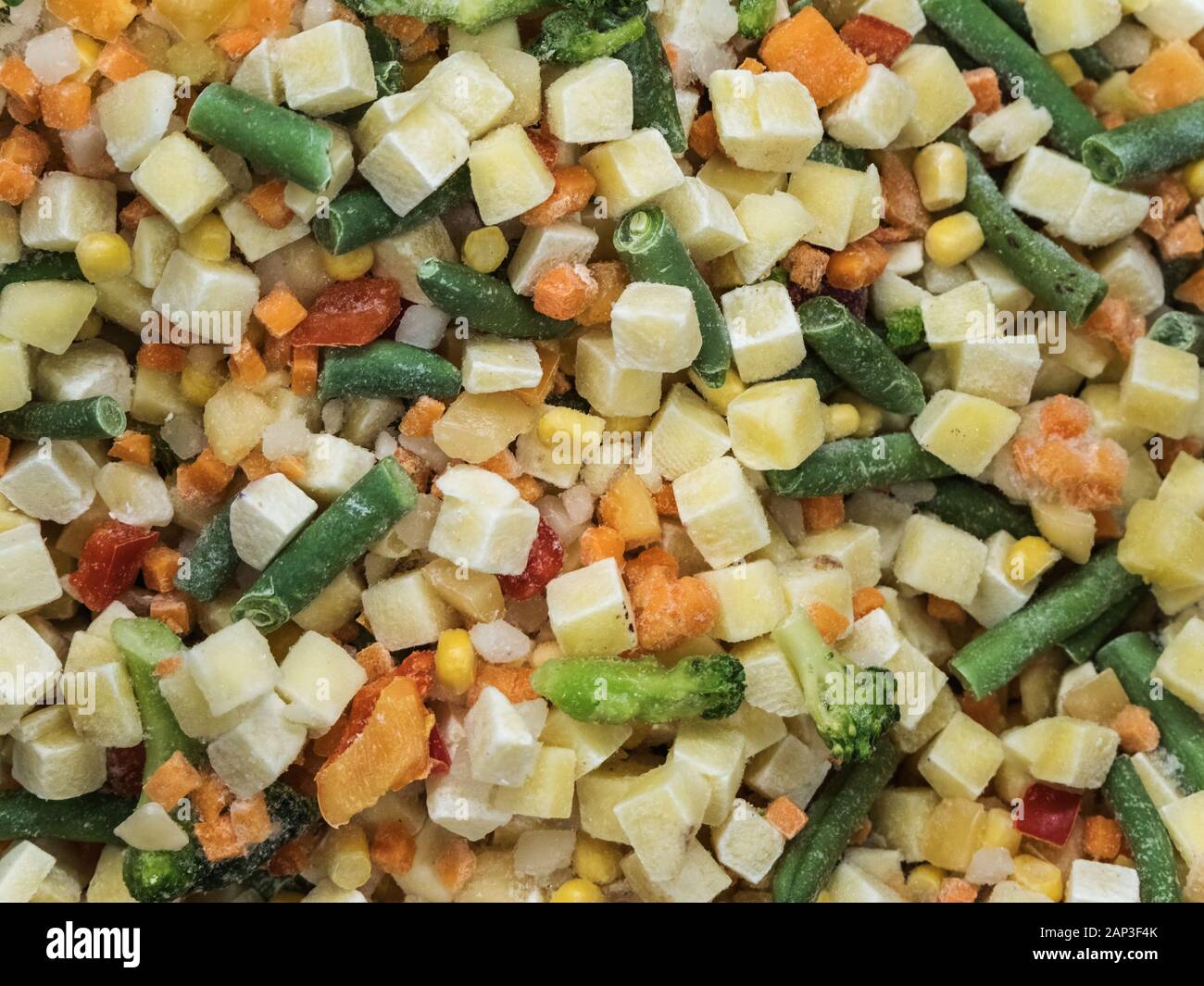 Frozen vegetable mix in a fridge Stock Photo - Alamy
