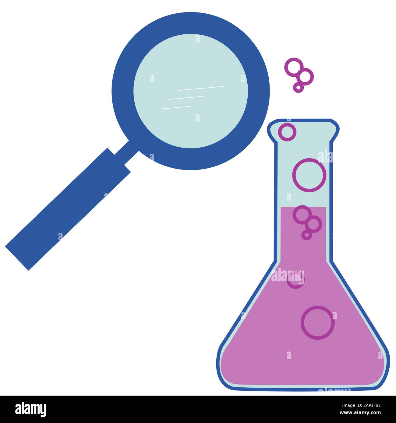 Illustration of a chemical test tube with a magnifier Stock Vector ...