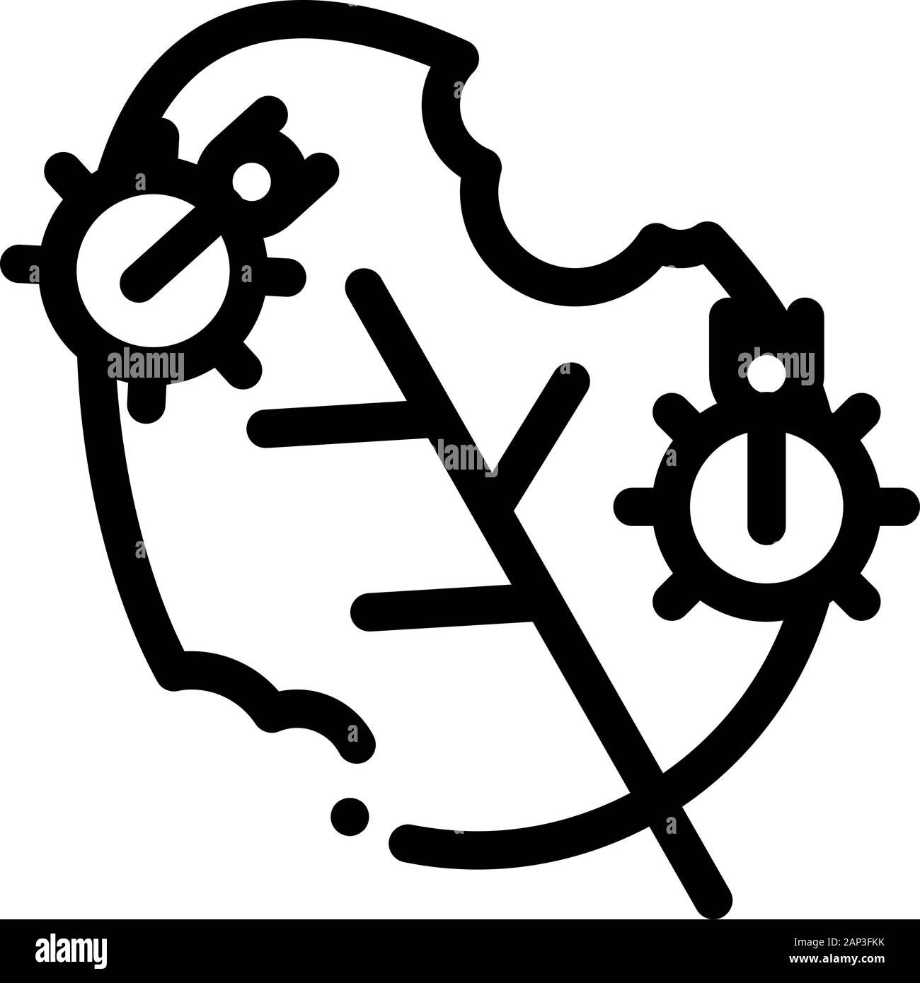 Bugs Eat Leaf Icon Vector Outline Illustration Stock Vector Image & Art ...