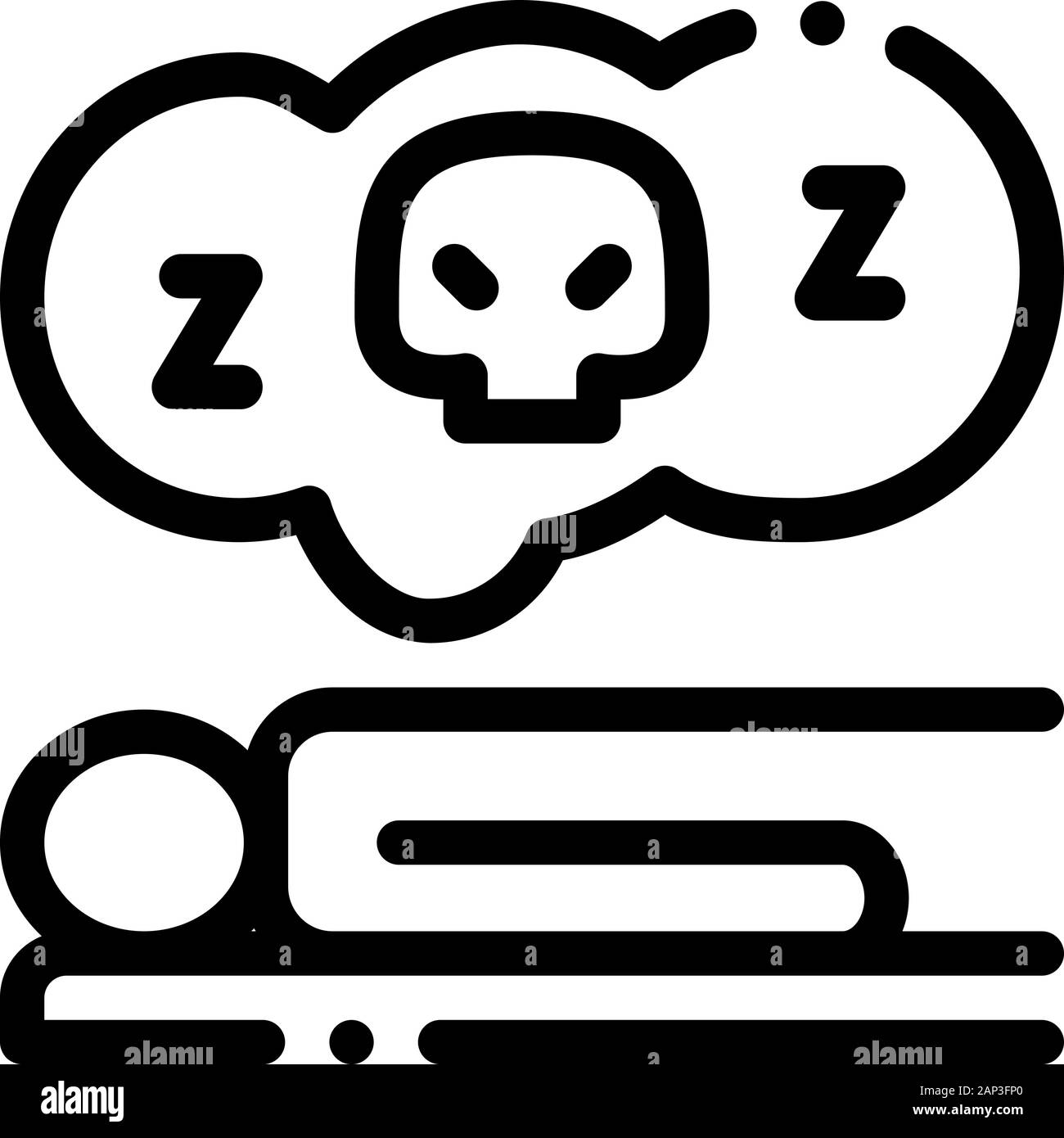 Dead Sleep Man Icon Vector Outline Illustration Stock Vector Image ...