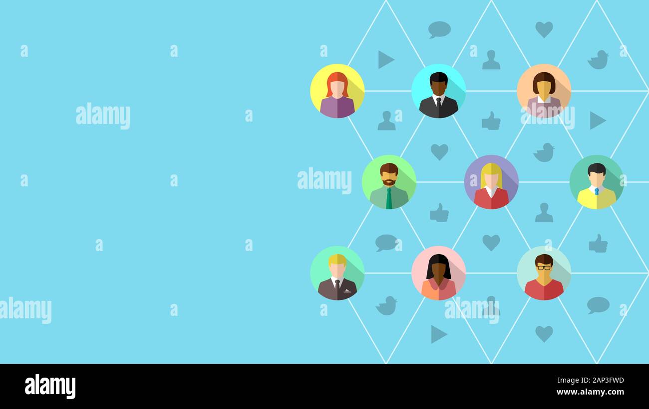 Diverse people connecting to each other as social media and networking ...