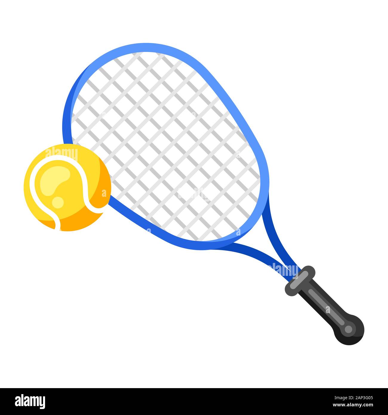 Icon of tennis racket and ball in flat style Stock Vector Image & Art ...