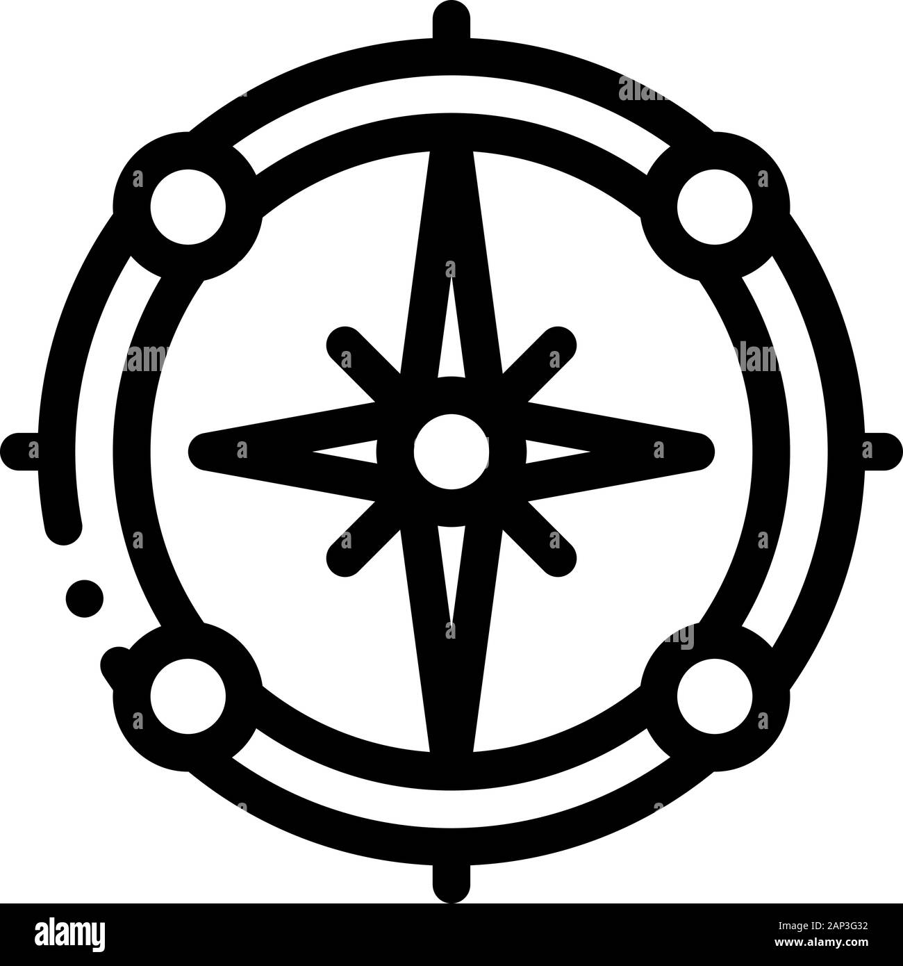 Vintage Compass Icon Vector Outline Illustration Stock Vector Image ...