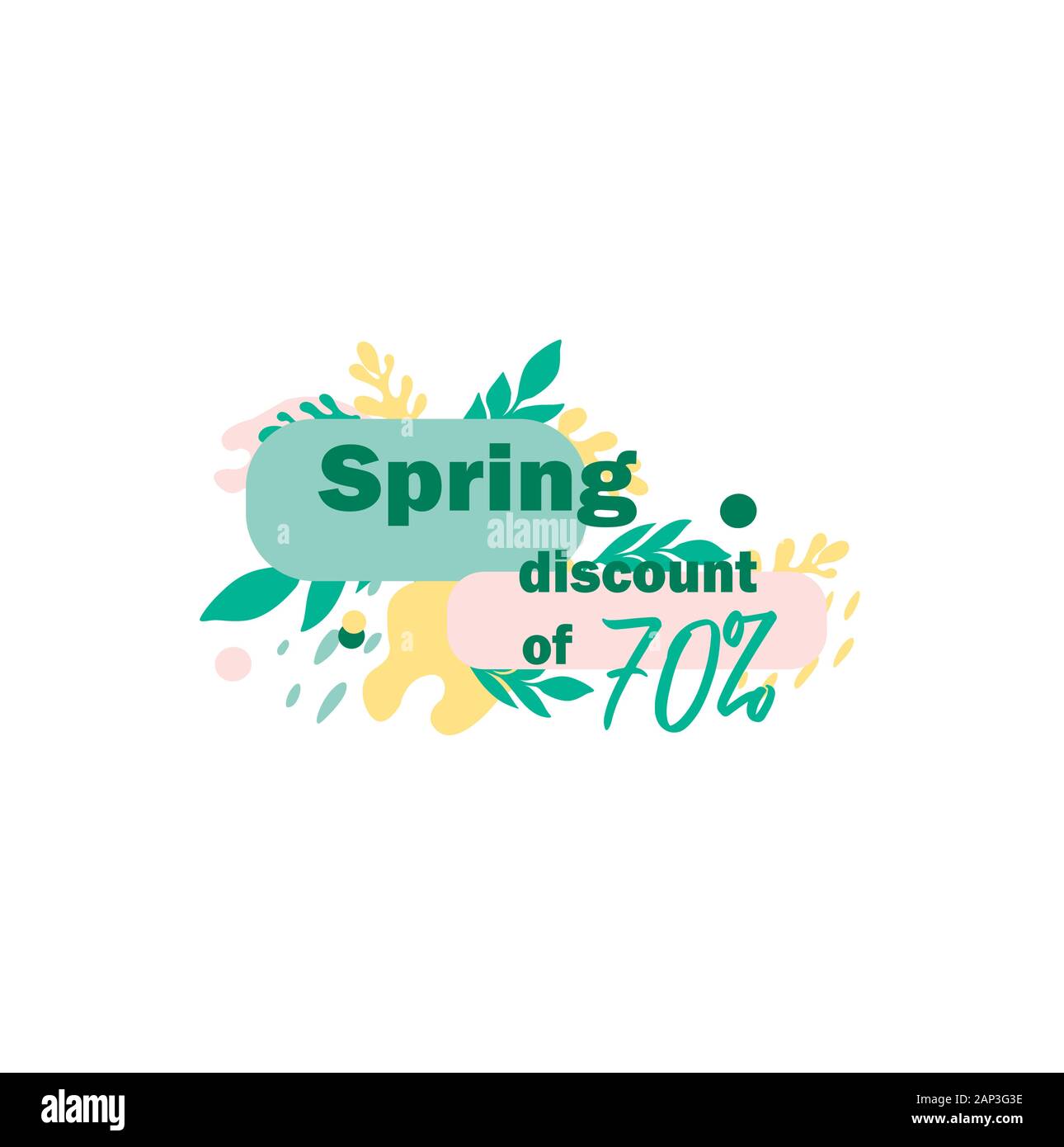 Colorful vector logo spring discounts and sales with trend design Stock ...