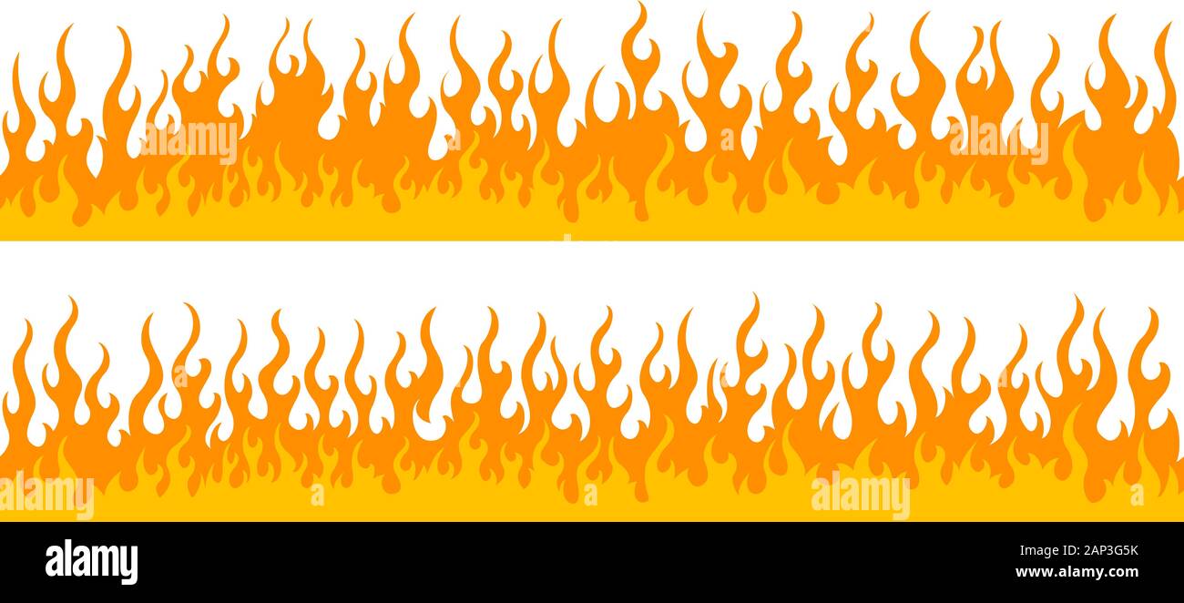 Fire flames border vector Cut Out Stock Images & Pictures - Alamy