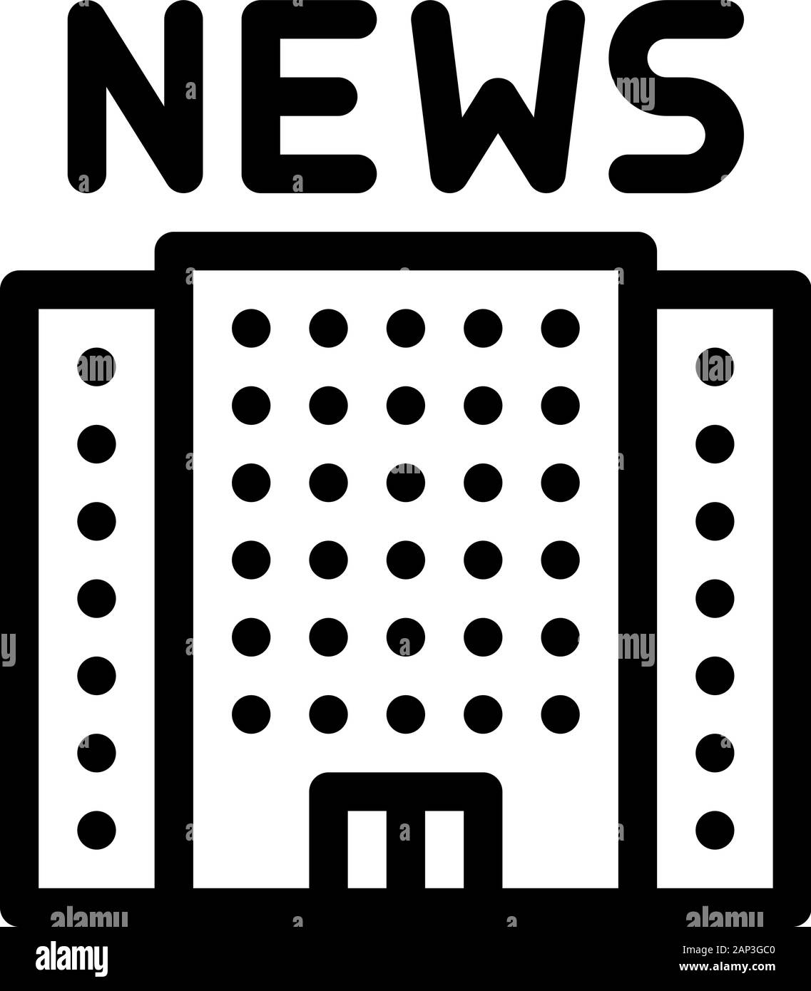 News Building Icon Vector Outline Illustration Stock Vector Image & Art ...