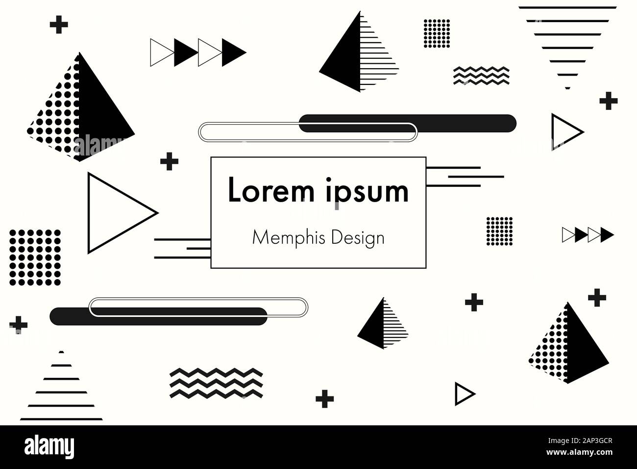 Memphis style geometric element background. Portrait template for ...