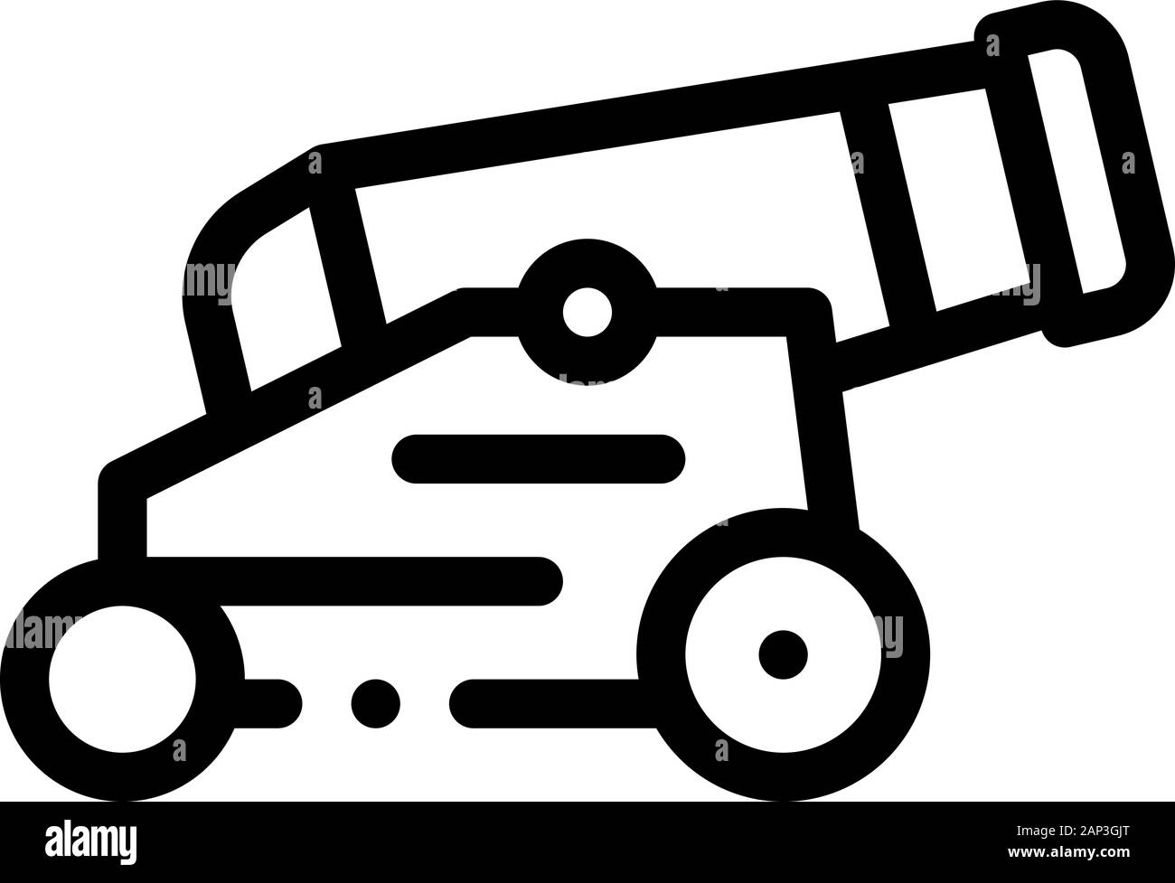 Vintage Cannon Icon Vector Outline Illustration Stock Vector Image ...