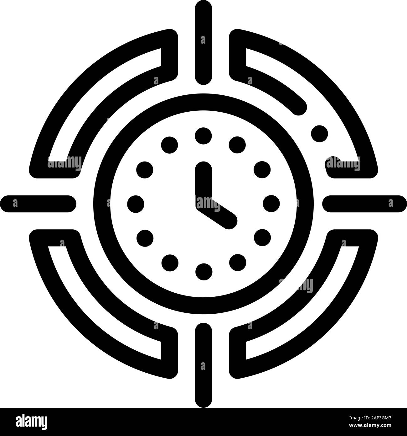 Target Clock Time Icon Vector Outline Illustration Stock Vector Image ...
