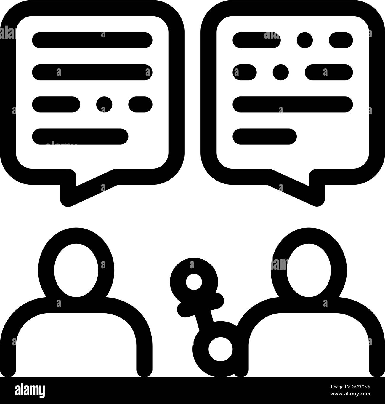 Interview Discuss Icon Vector Outline Illustration Stock Vector Image ...