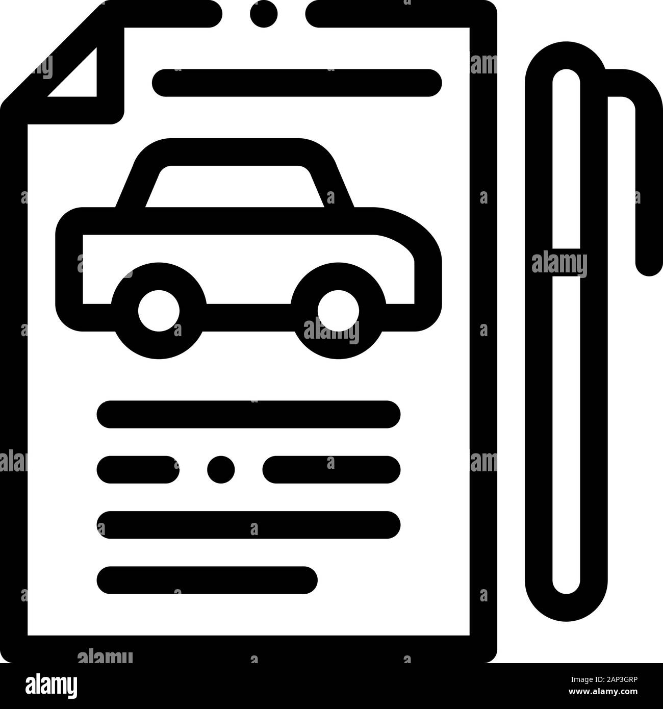 Car Buy Agreement Icon Vector Outline Illustration Stock Vector Image ...