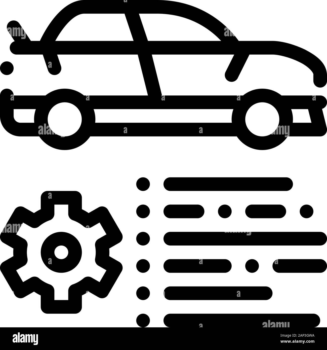 Car Feature Gear Icon Vector Outline Illustration Stock Vector Image ...