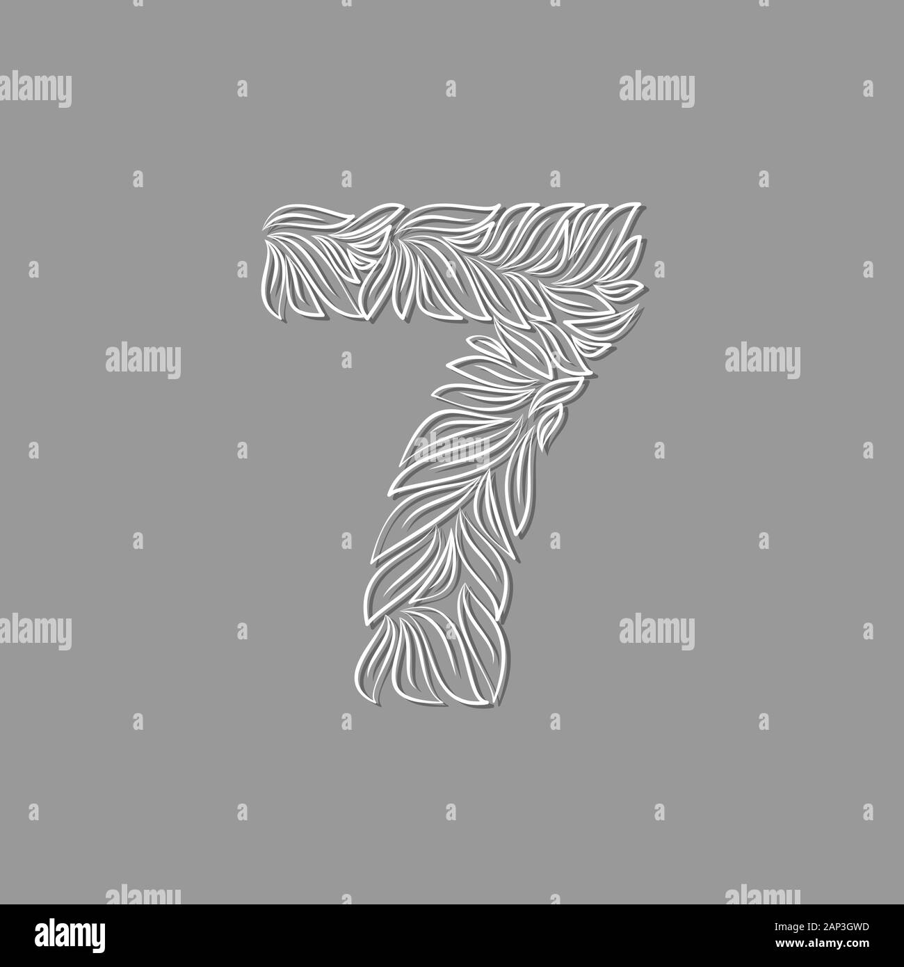 Ornamental number 7 on gray Stock Vector Image & Art - Alamy