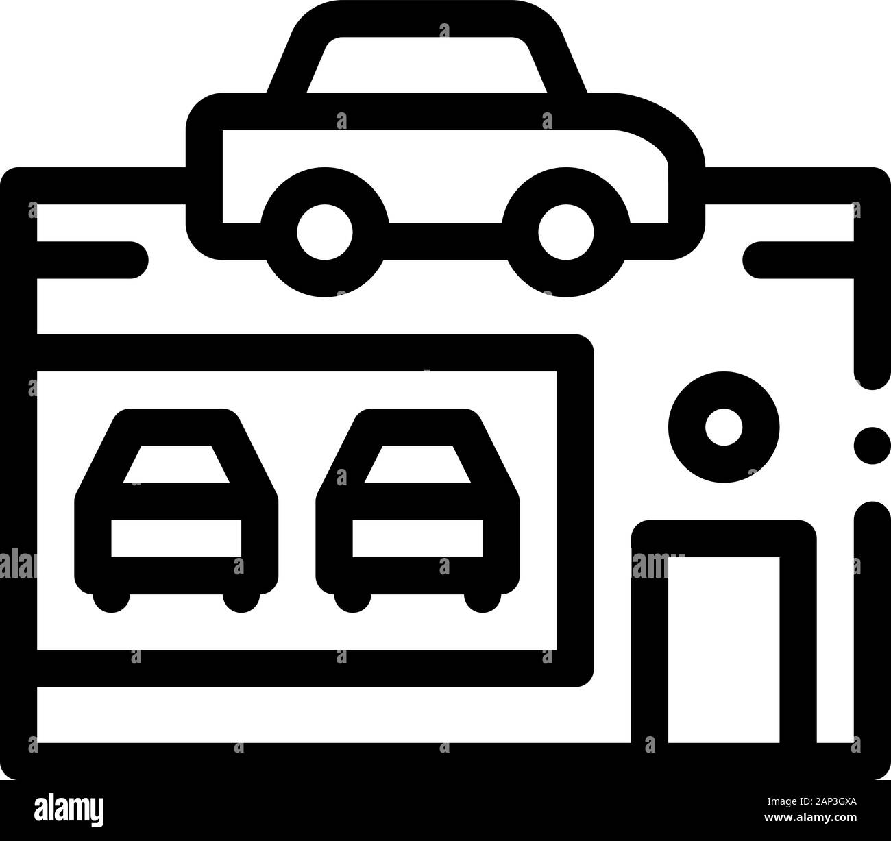Car Dealer Shop Icon Vector Outline Illustration Stock Vector Image ...