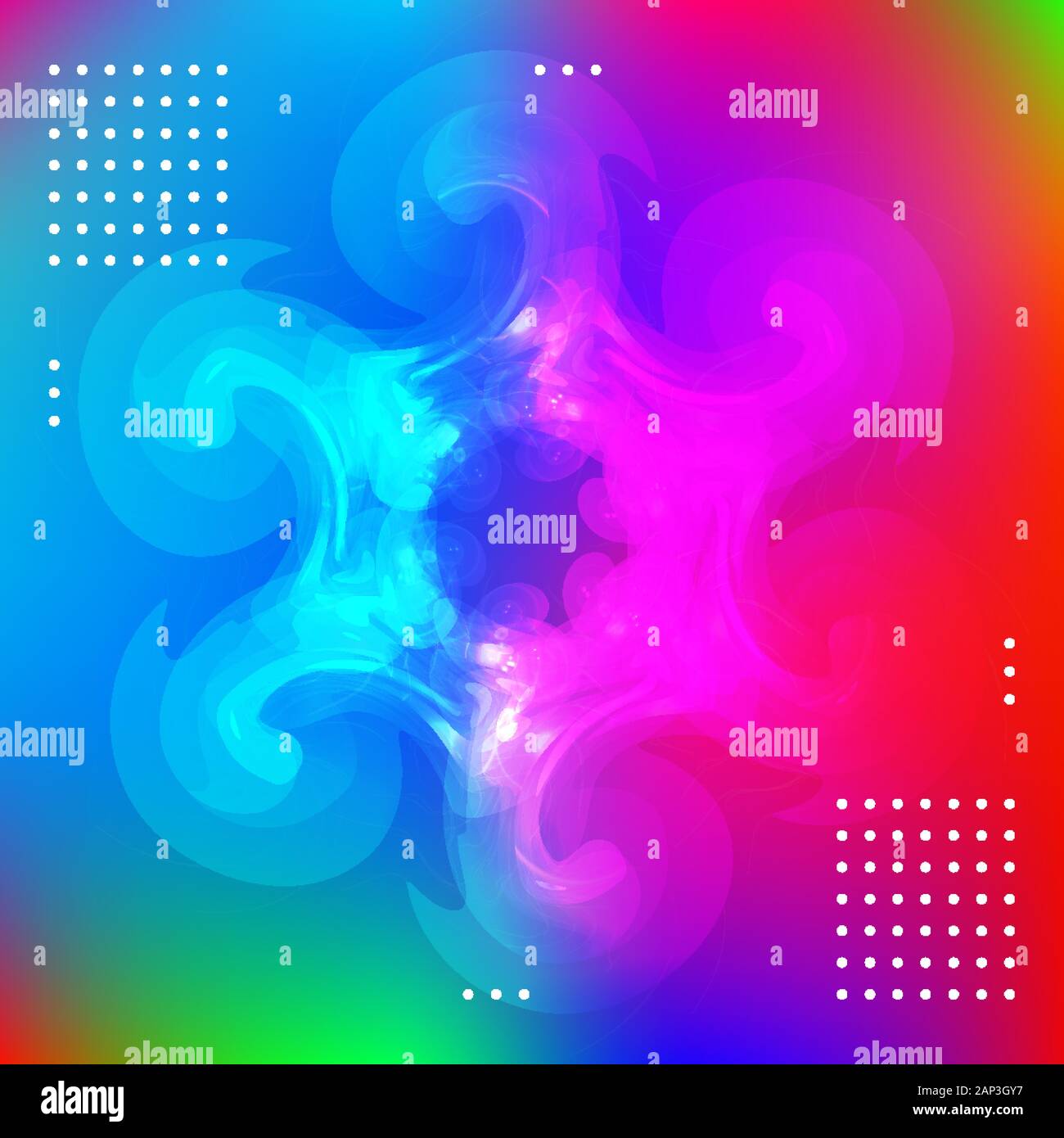 Abstract bright blurry shape, snowflake and aurora background layout ...