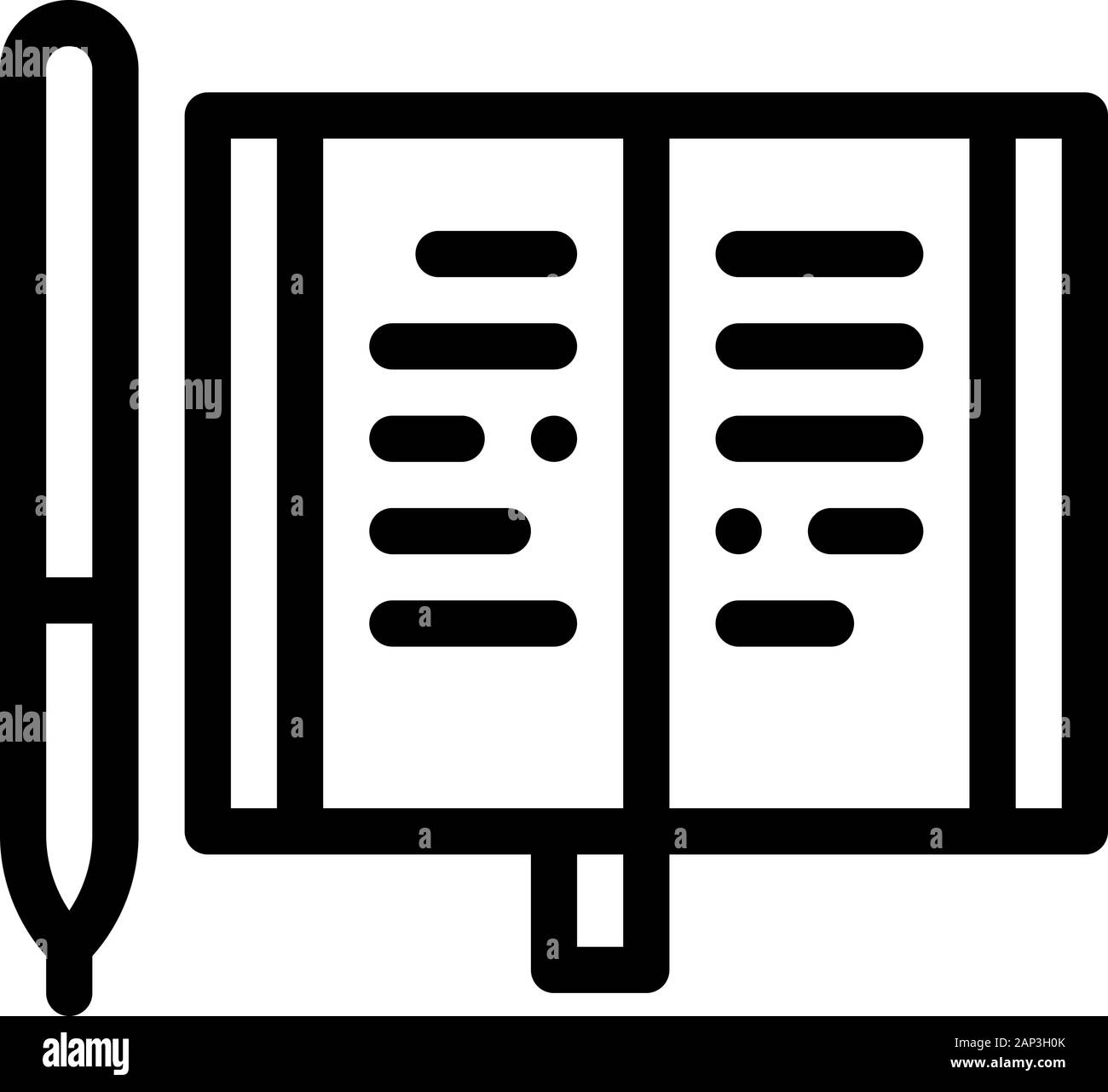 Notebook Pen Icon Vector Outline Illustration Stock Vector Image & Art ...