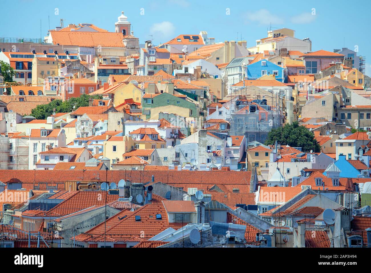 Lisbon old town side view Stock Photo - Alamy