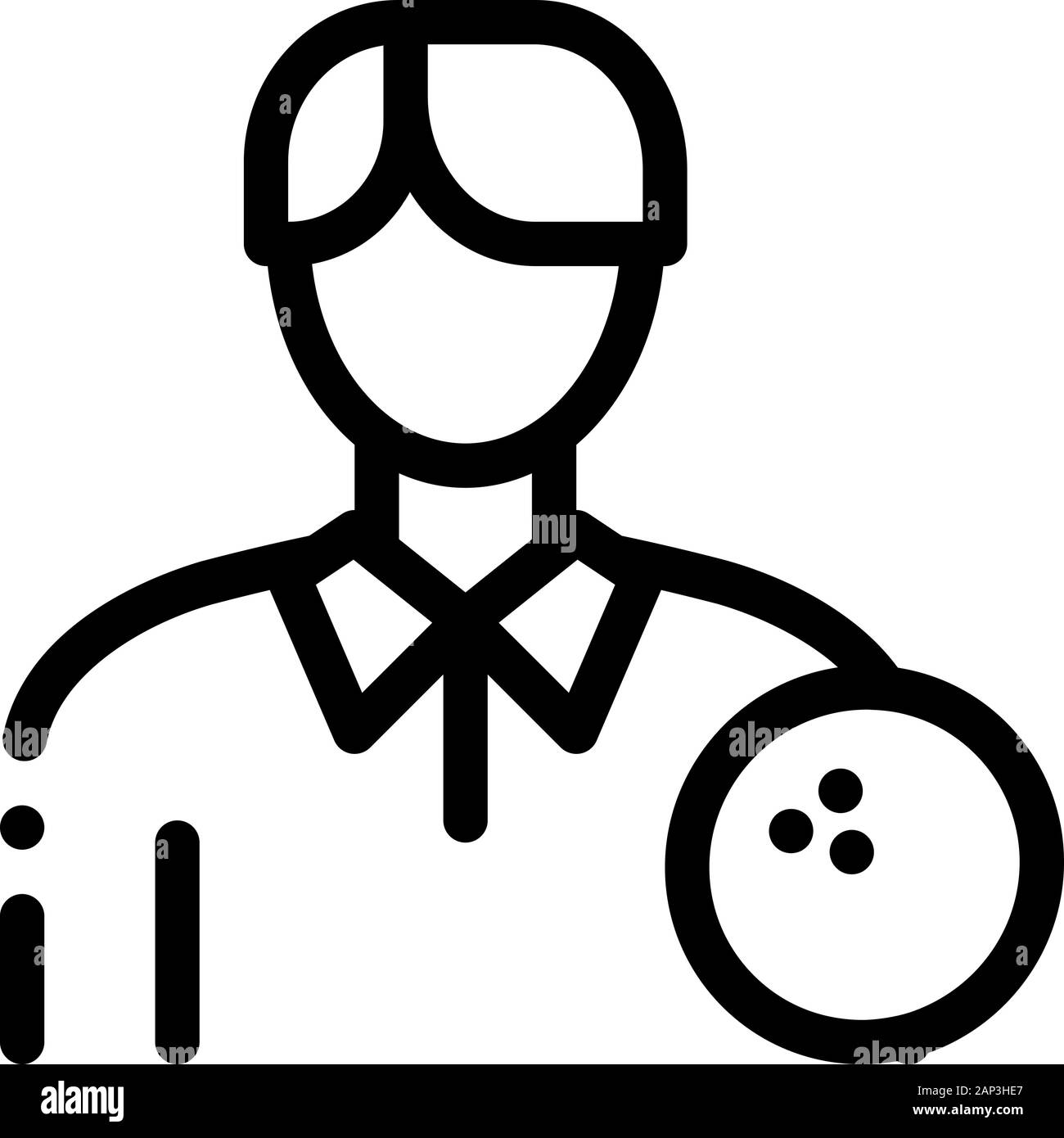 Man Bowling Gamer Icon Vector Outline Illustration Stock Vector Image ...