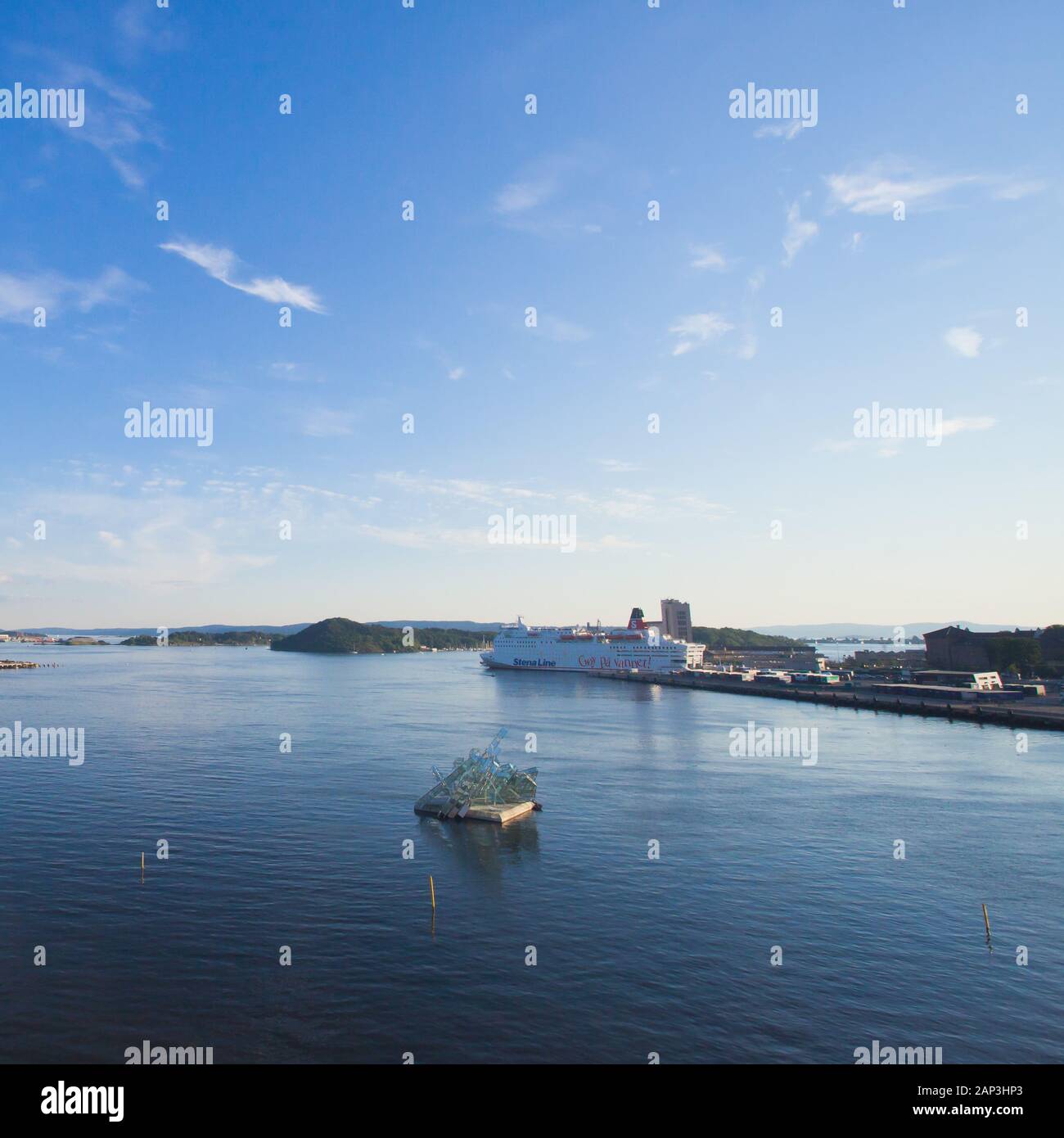 View of Oslo city, capital of Norway, with Sentrum borough, new ...