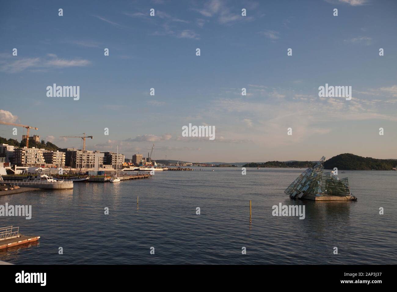 View of Oslo city, capital of Norway, with Sentrum borough, new ...
