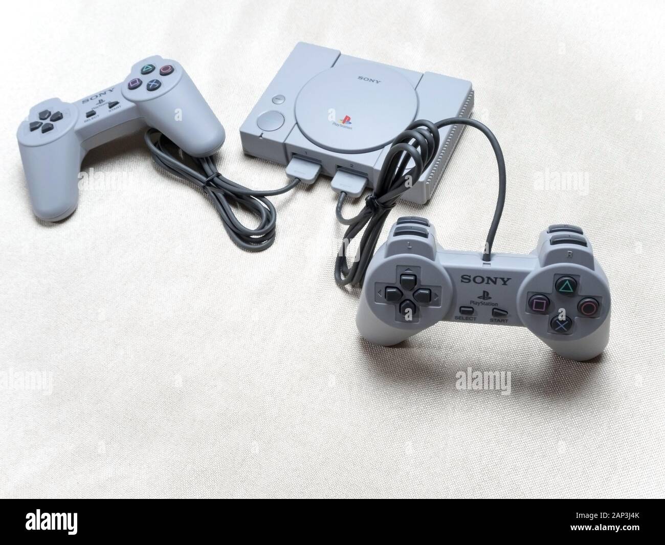 New game console Sony PlayStation with joysticks Stock Photo - Alamy
