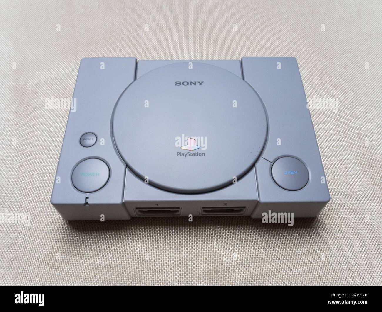 New game console Sony PlayStation on the table Stock Photo - Alamy