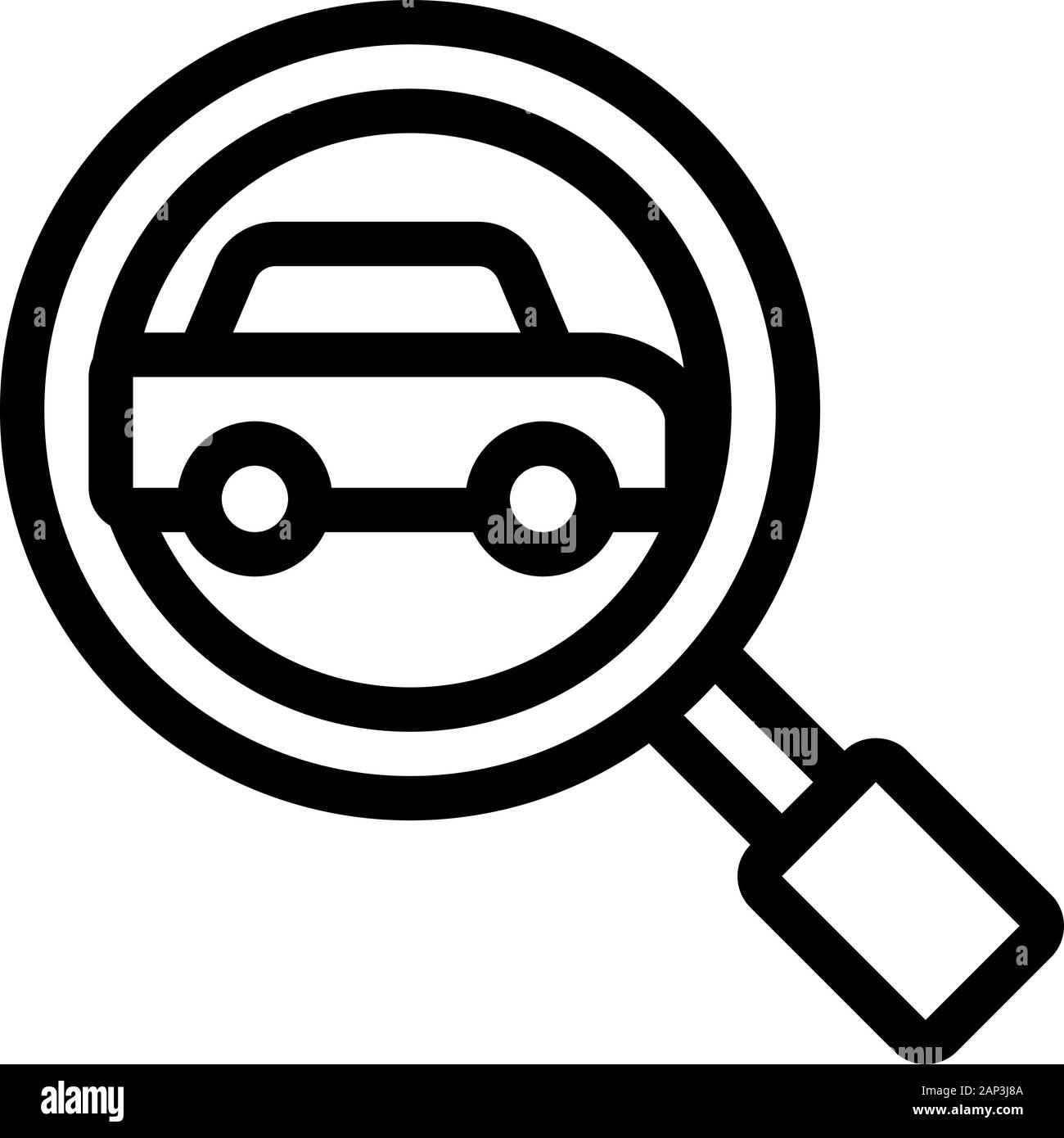 Car Searching Icon Vector Outline Illustration Stock Vector Image & Art ...