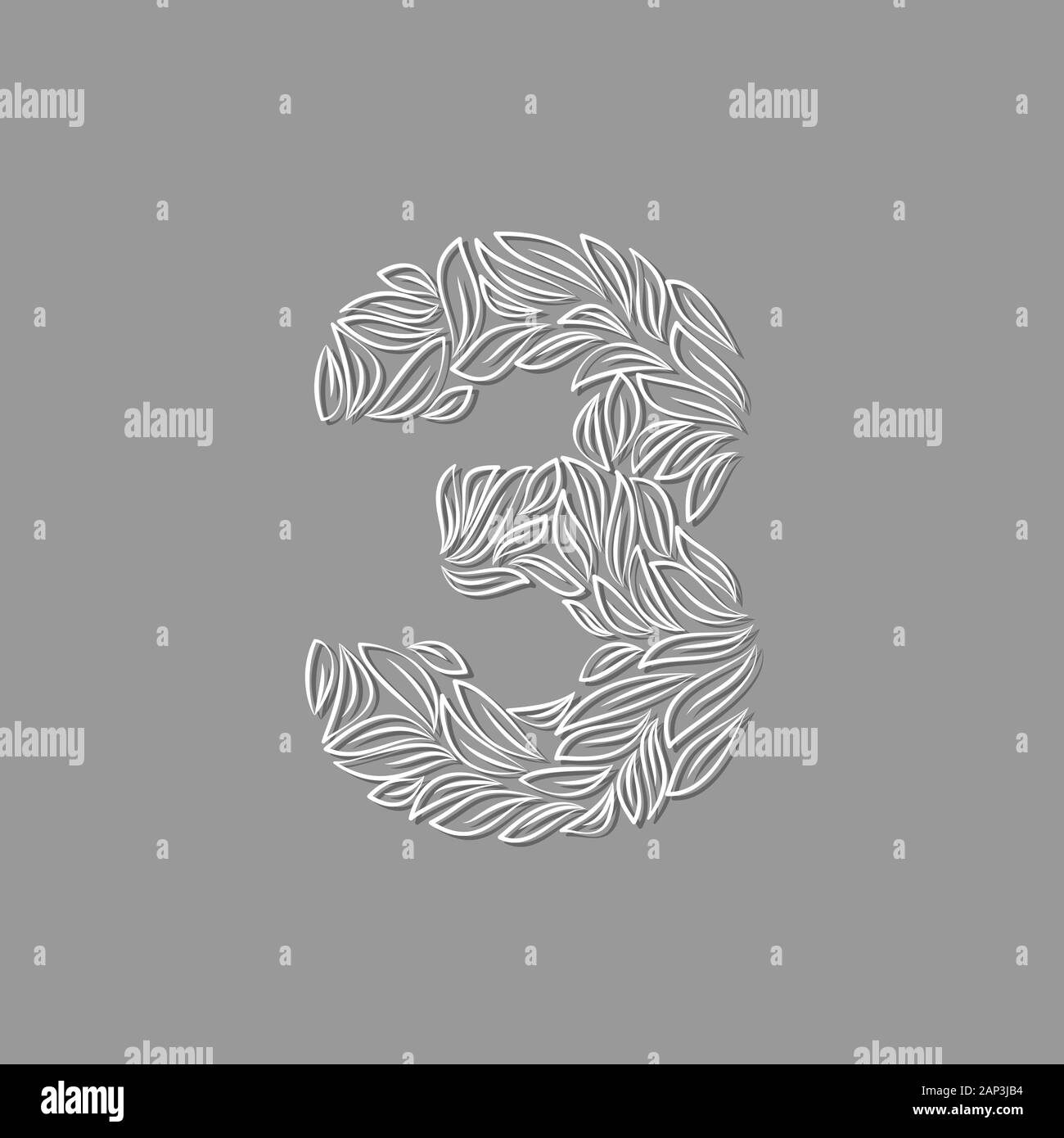 Ornamental number 3 on gray Stock Vector Image & Art - Alamy
