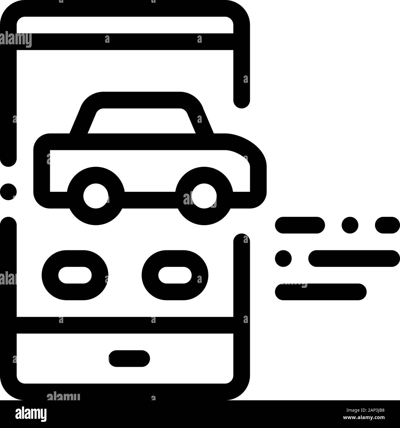 Car Phone Screen Icon Vector Outline Illustration Stock Vector Image ...