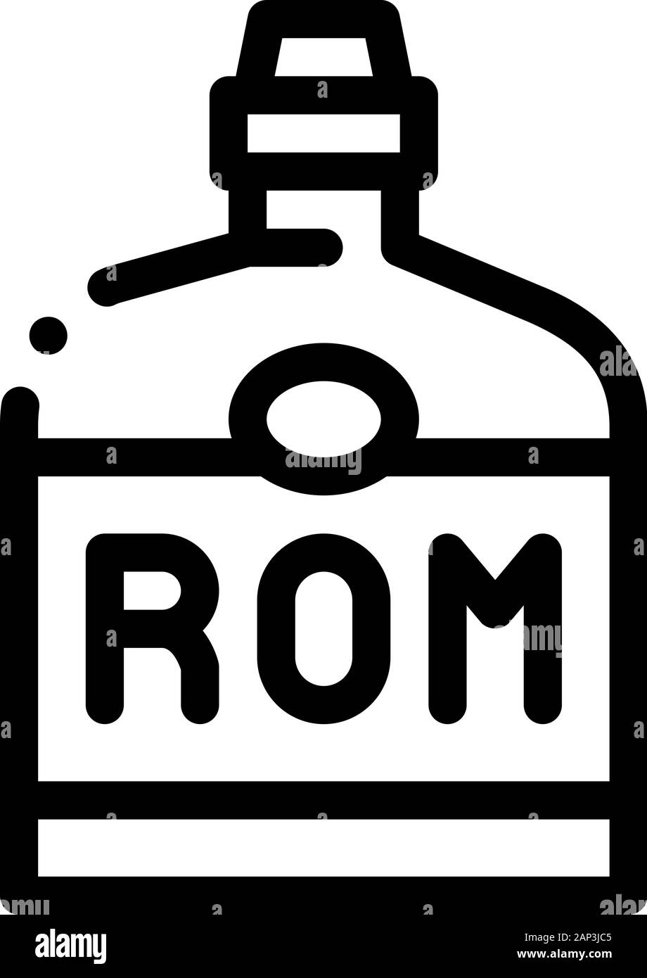 Rum Drink Bottle Icon Vector Outline Illustration Stock Vector Image ...