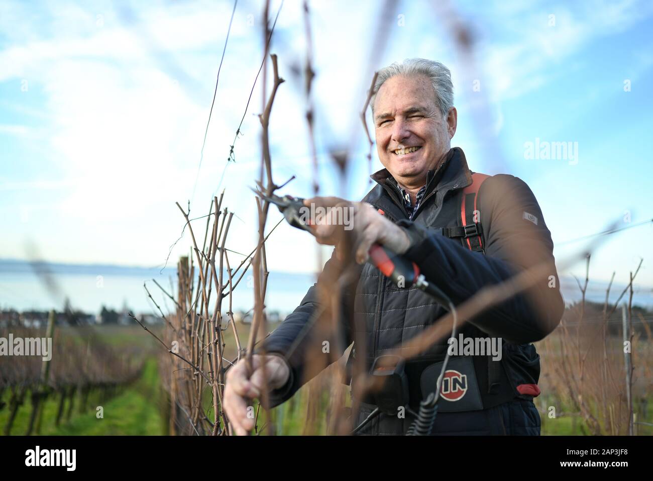 Hagnau, Germany. 16th Jan, 2020. Karl Megerle, chairman of the Hagnau ...