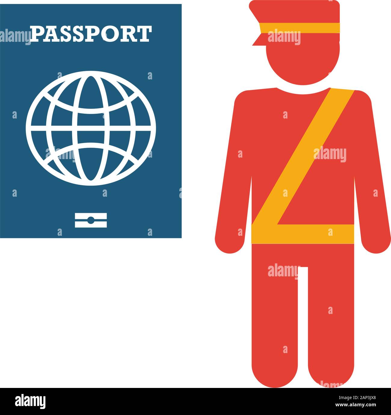 Passport Control icon. Flat creative element from airport icons ...