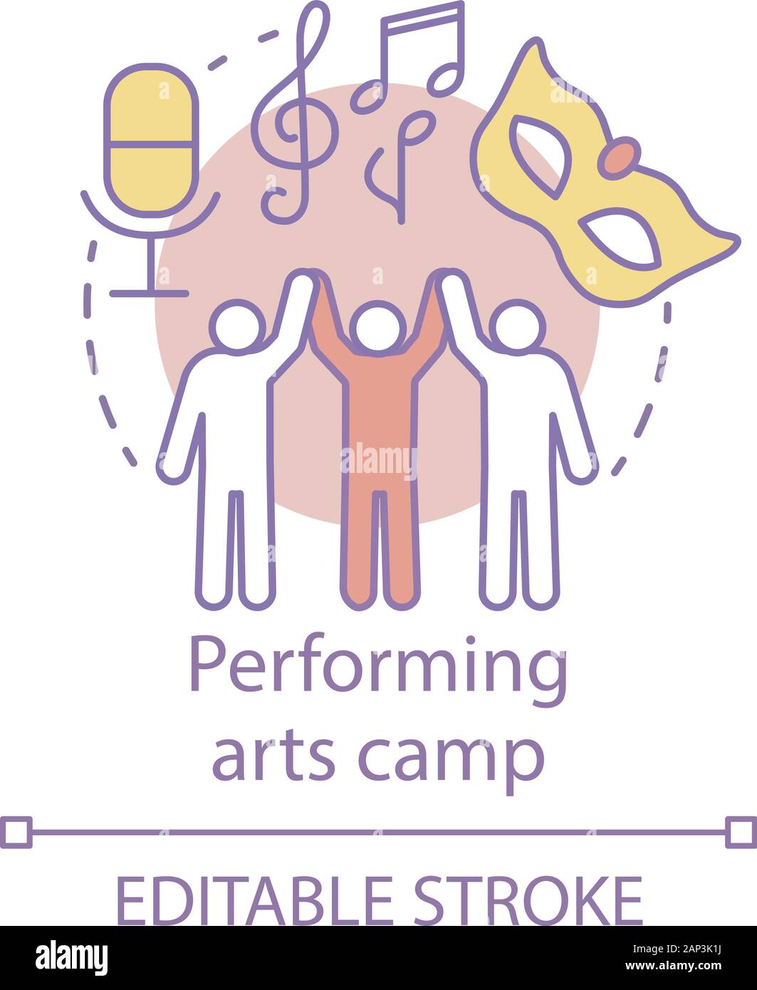 Performing arts camp concept icon. Artistic, creative personalities ...