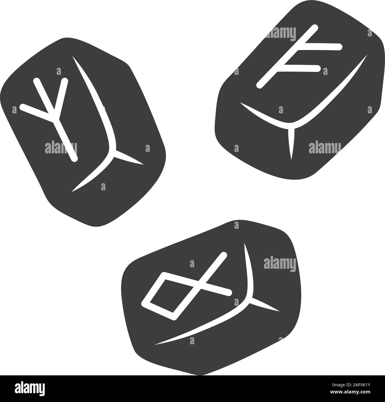 Rune stones glyph icon. Silhouette symbol. Scandinavian, nordic ...