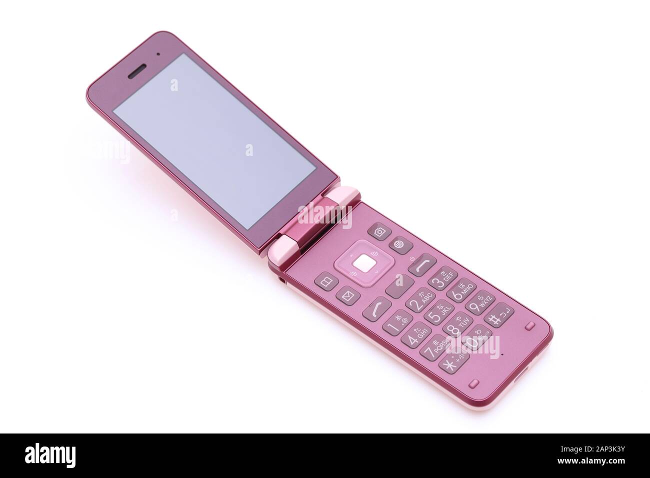 Japanese Mobile phone isolated on white background, Garake. Japanese ...
