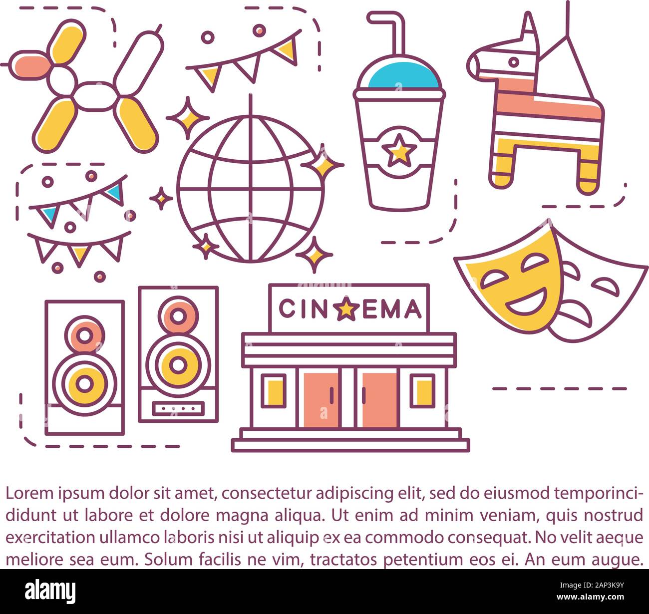 Entertainment industry article page vector template. Show business ...