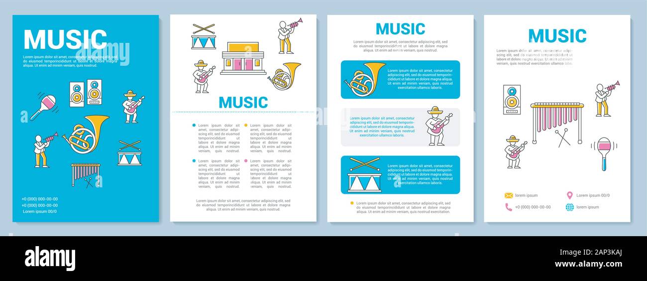 Music industry template layout. Entertainment business. Flyer, booklet ...