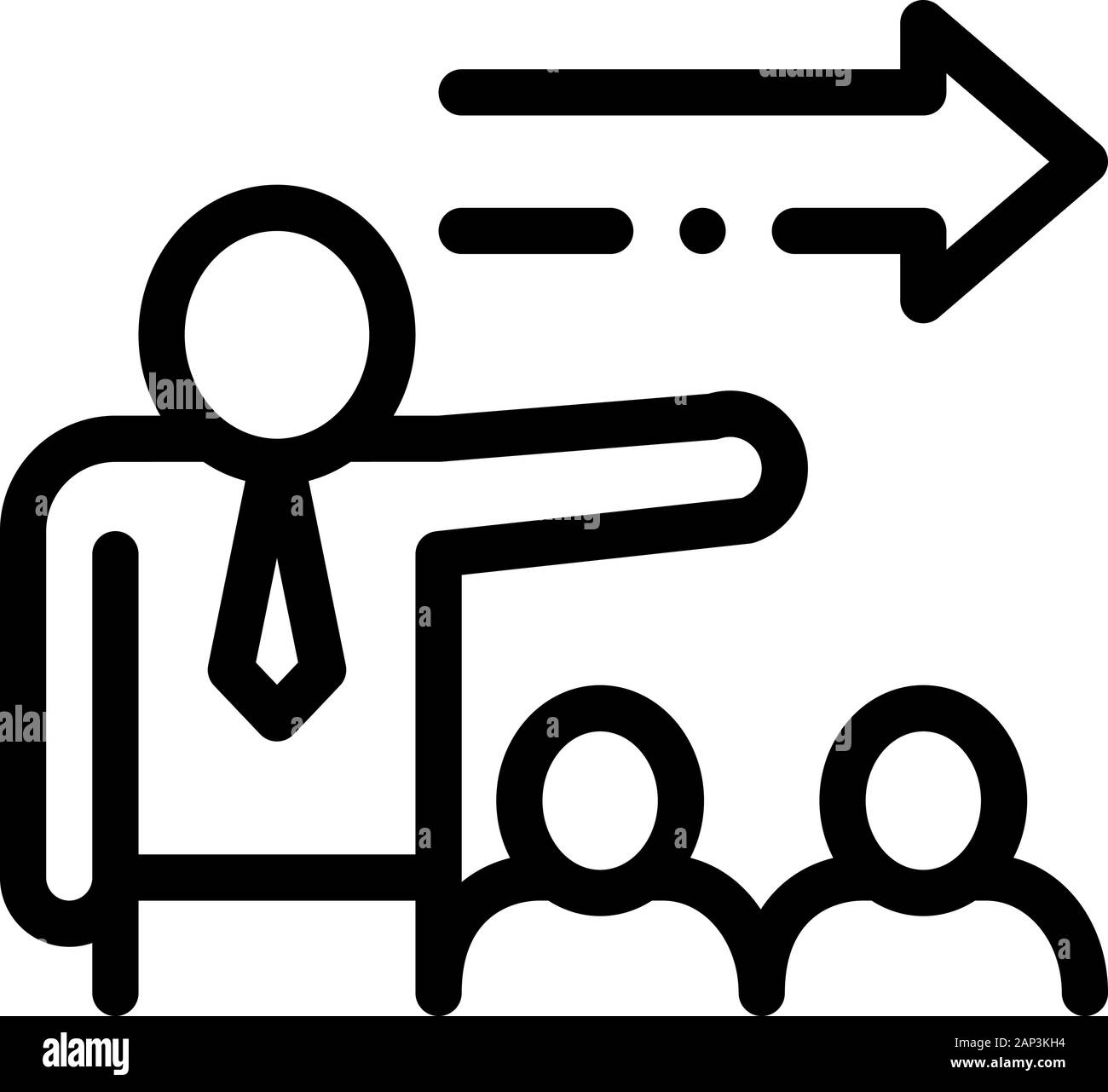 Human Show Arrow Icon Vector Outline Illustration Stock Vector Image ...