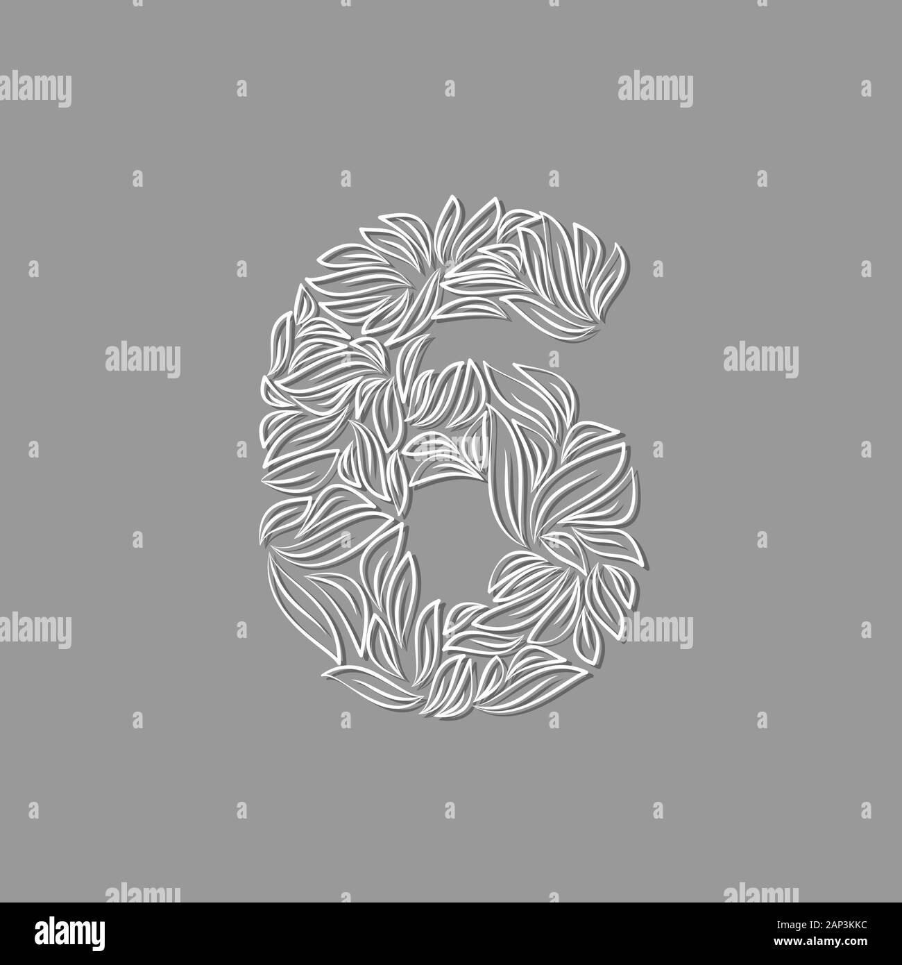 Ornamental number 6 on gray Stock Vector Image & Art - Alamy