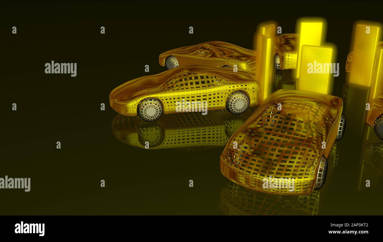 Electric Cars , batteries. 3d rendering of electric cars charging from ...