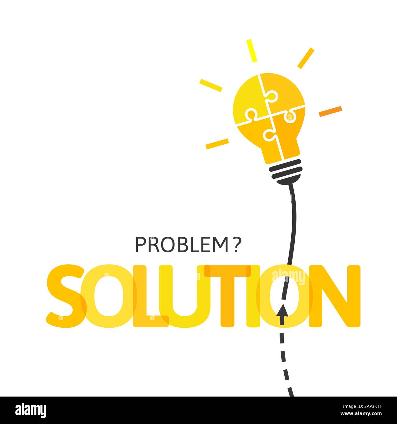 Bright shining light bulb made of jigsaw puzzle pieces as idea and ...
