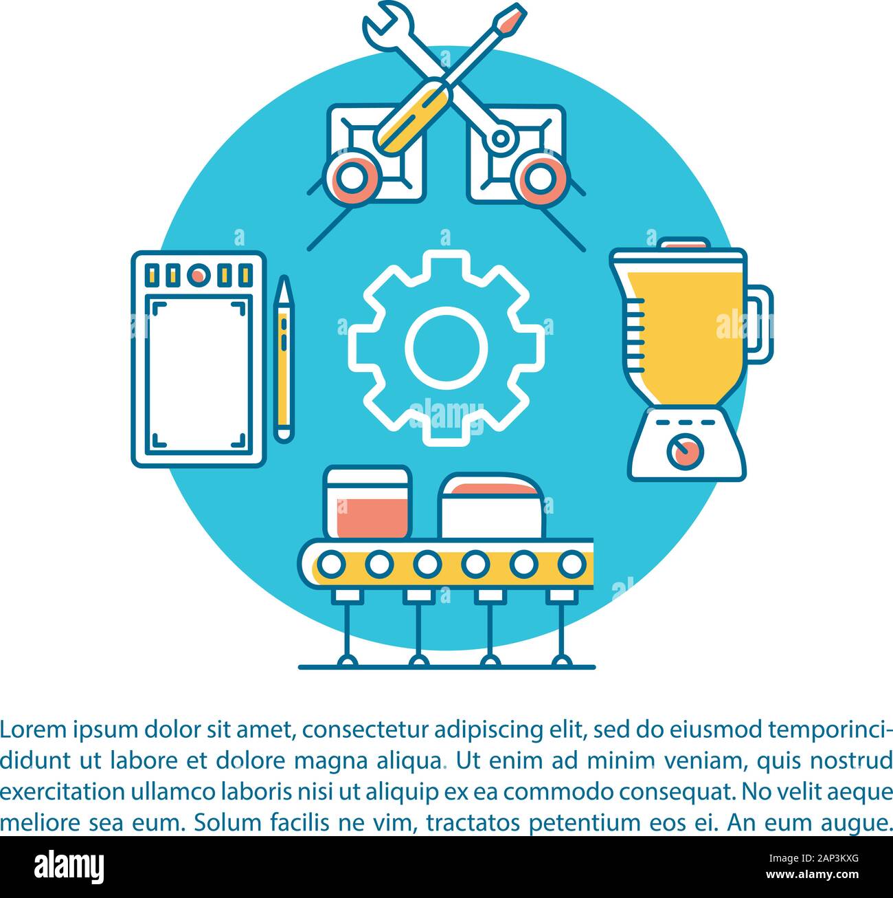 Household electronics production article page vector template. Brochure ...