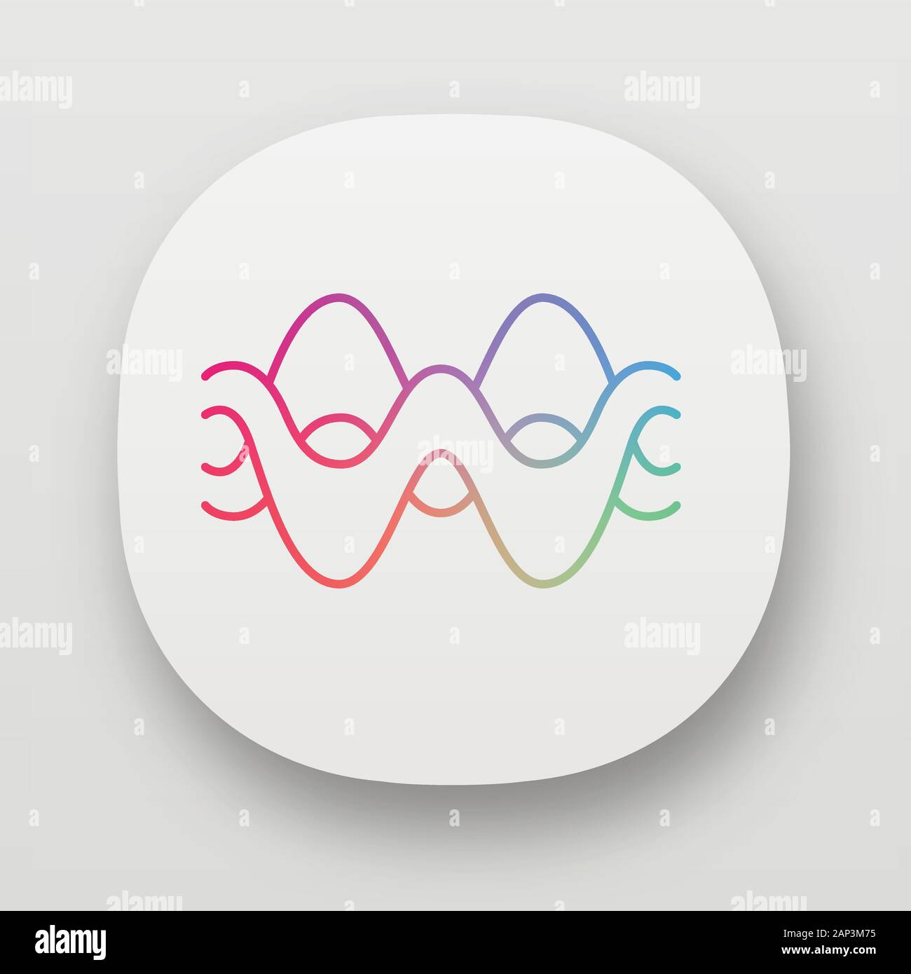 Overlapping waves app icon. UI/UX user interface. Abstract energy ...