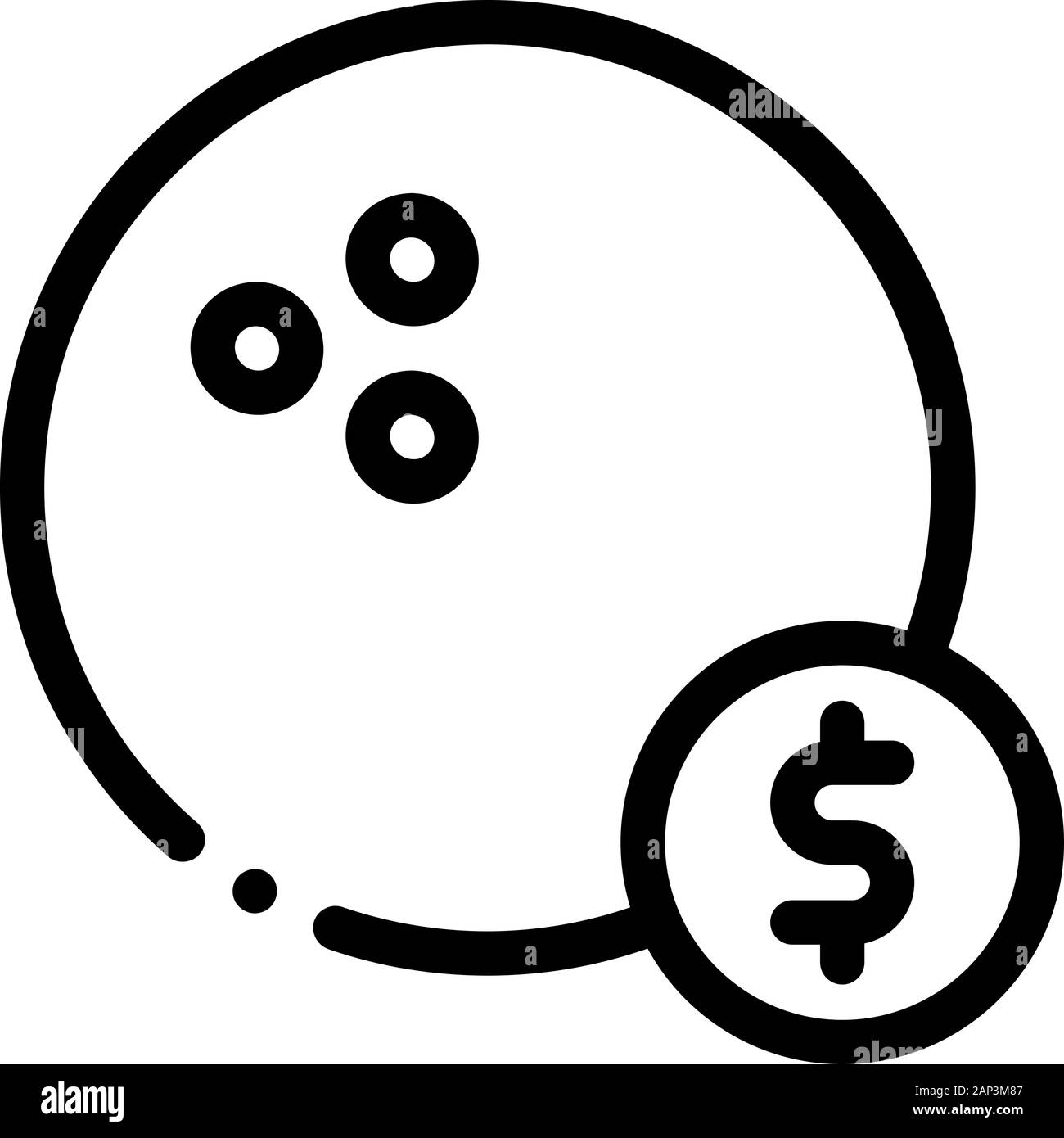 Bowling Ball Coin Icon Vector Outline Illustration Stock Vector Image ...