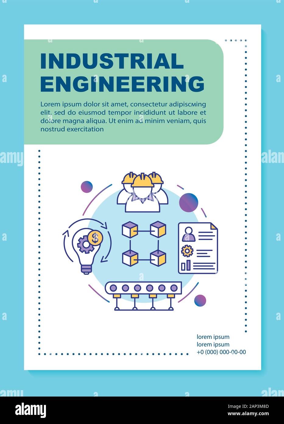Industrial engineering brochure template layout. Industry sector. Flyer ...