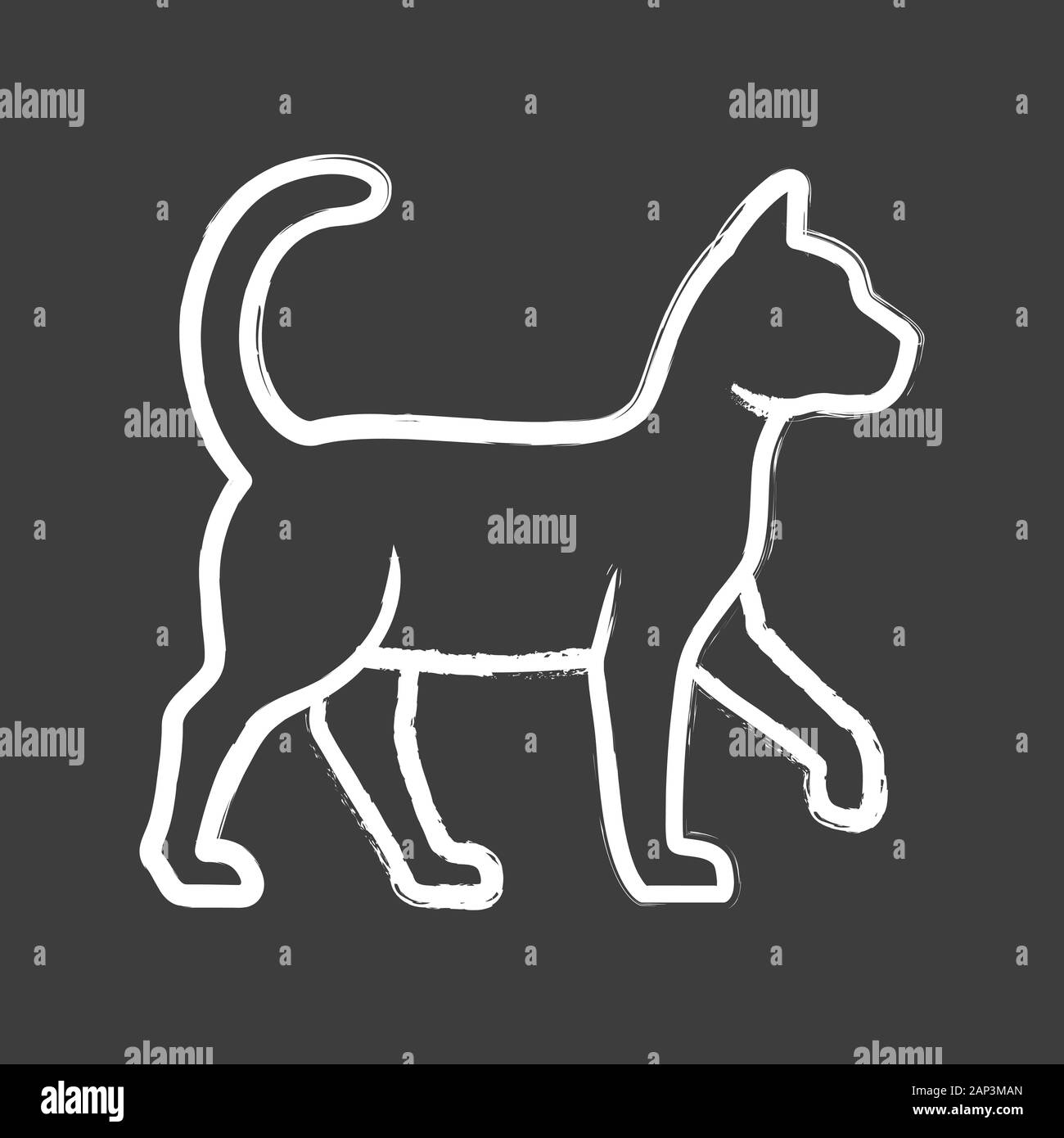 Witch cat chalk icon. Sorceress pet. Magic cat. Witchcraft and sorcery ...