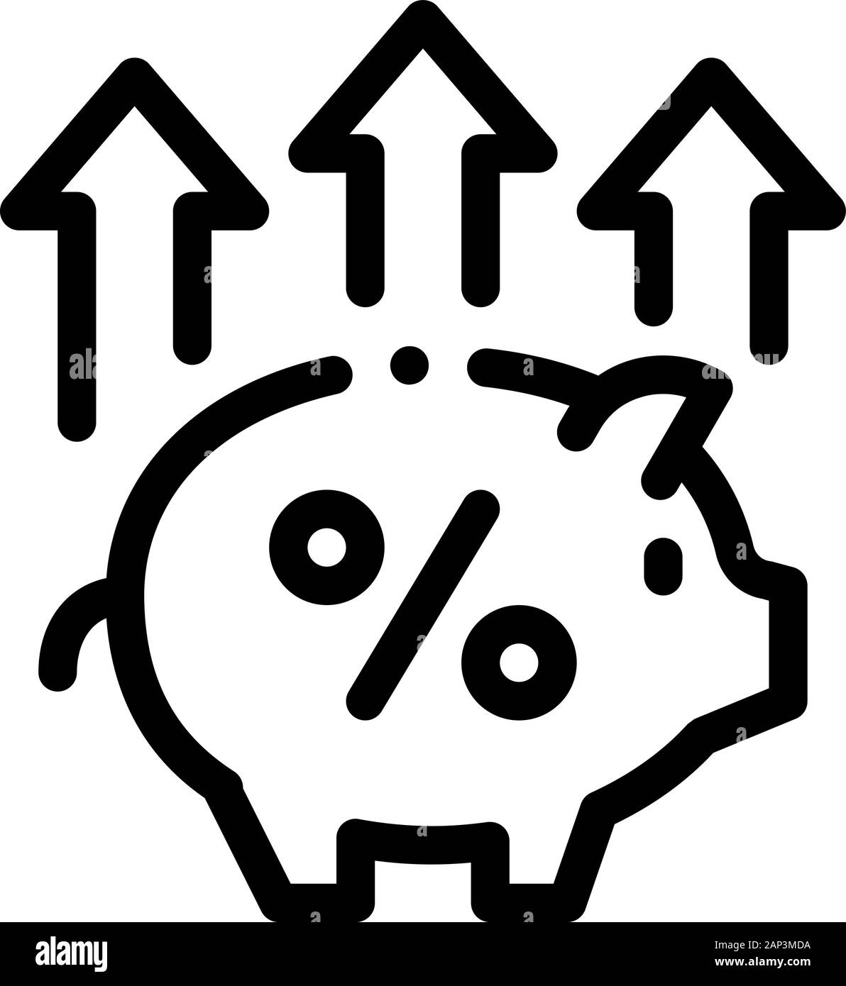 Pig Money Box Icon Vector Outline Illustration Stock Vector Image & Art ...