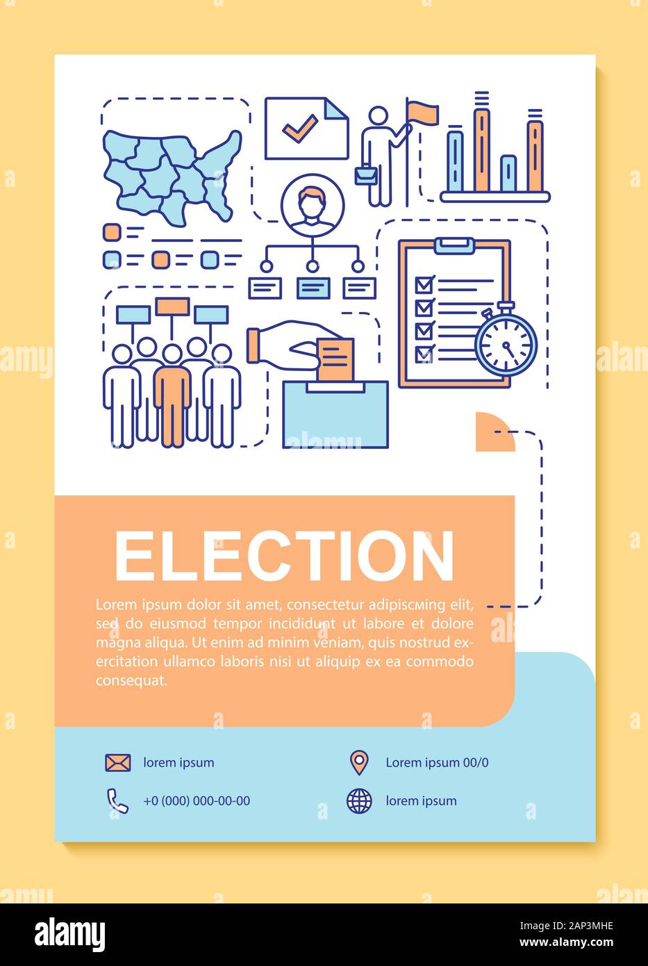 Election brochure template layout. Holding presidential voting. Flyer ...